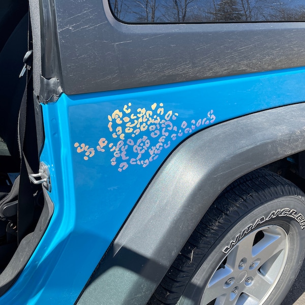 Leopard Print Decal, Holographic Leopard Print Stickers, Glitter ...