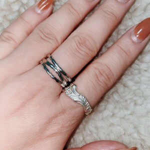 Woven Textured Ring Intertwined Bands Sterling Silver - Etsy