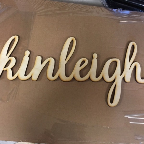 Charlie Custom Script LOWERCASE Word Wood Sign - Personalized Wooden ...