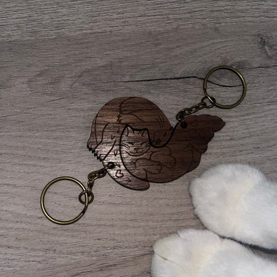 Desert Friends Owl and Fennec Fox Couple Keychains Bff - Etsy