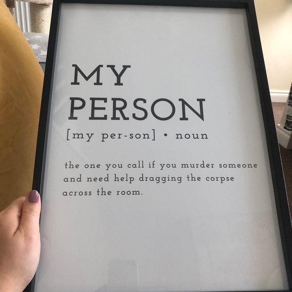 Greys Anatomy, Printable, You're My Person, Definition Print, Christmas ...
