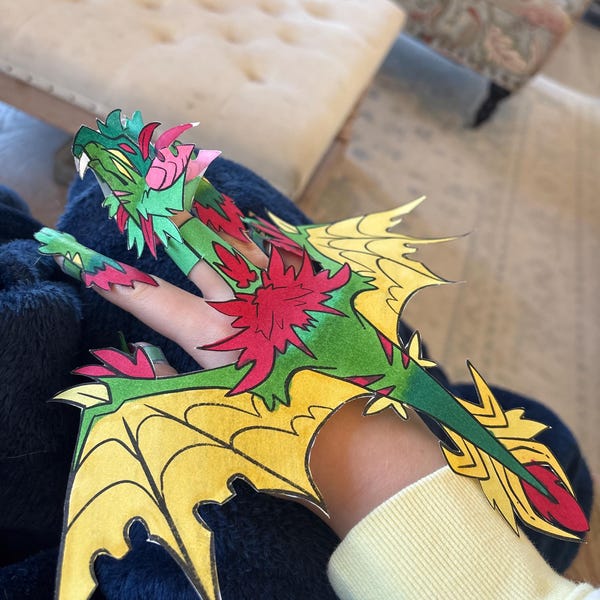 Baby Paper Dragon Puppet TEMPLATES - Etsy