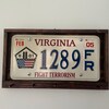 Custom Rustic Empty Wood License Plate Display Frame With Key Hooks ...