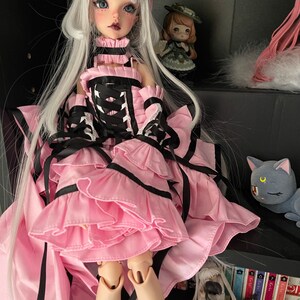 BJD Clothes SD Doll Clothes 1/3 1/4 1/6 Black Dress Hairband & Neck ...