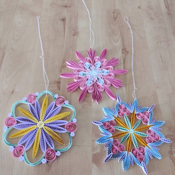5.1" Paper Star, Quilled Art, Quilled Snowflake, Christmas Ornament ...