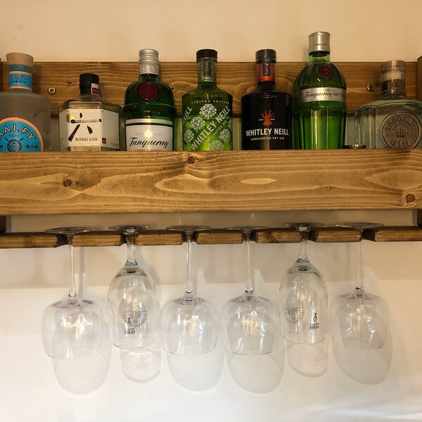Wall Mounted Home Bar, Drinks Rack, Gin Rack, Cocktail Cabinet, Wine ...