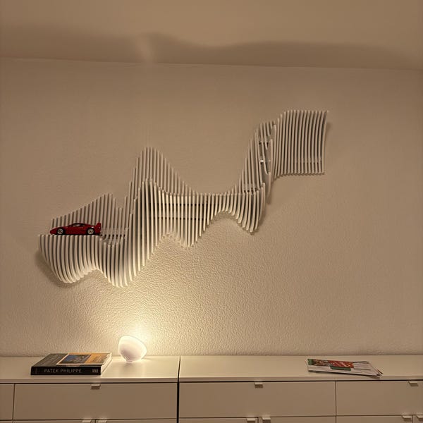 Parametric Wavy Wooden Wall Mounted Shelf - Parametric Wooden Wavy Wall ...