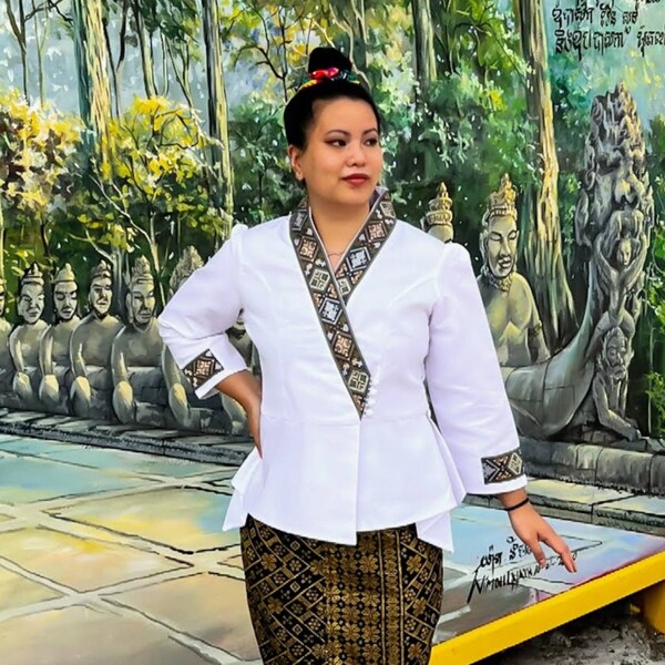 Asian Dress, Lao Traditional Dress, Thai-lao Dress,thai Dress, Lao ...