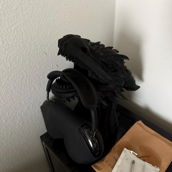 Dragon Headphone Stand 12 Inch, 3D Printed Geometric Bust, Headset ...