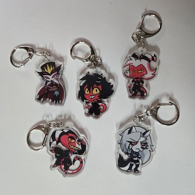 Blitzo Moxxie Millie Stolas Loona Boss Helluva Keychains Demon Cartoon ...