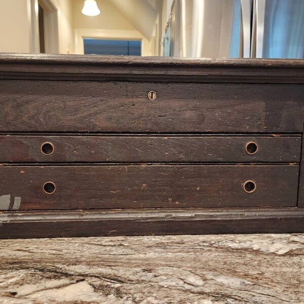 Vintage Card File Card Catalog Cabinet Wood Box Storage Box Office ...