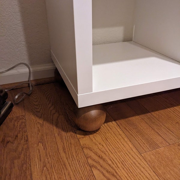 Mid Century Beech Wood Furniture Leg - 4 Ball Shaped Legs for Home ...