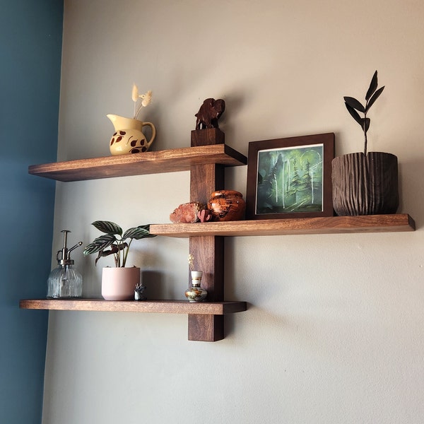 Wood Floating Shelf, Minimalist Shelves, Mid Century Modern, Art Deco ...