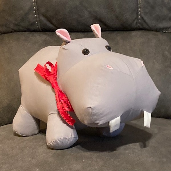 Stuffed Animal - Hippo PDF Sewing Pattern & Tutorial | Sewing Project ...