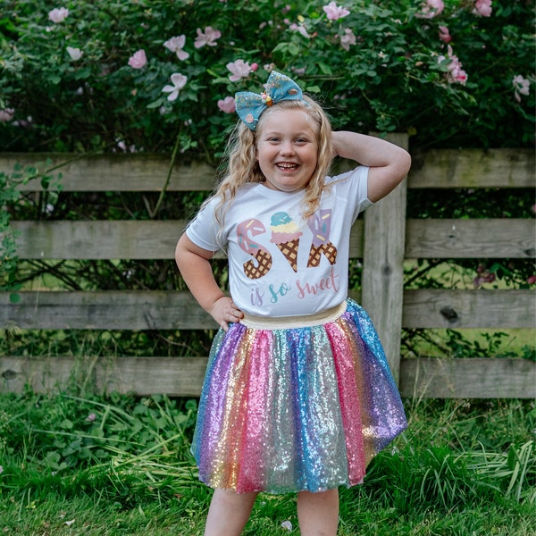 Six is so Sweet Ice Cream Girls 6th Sixth Birthday Shirt, 6th Birthday ...