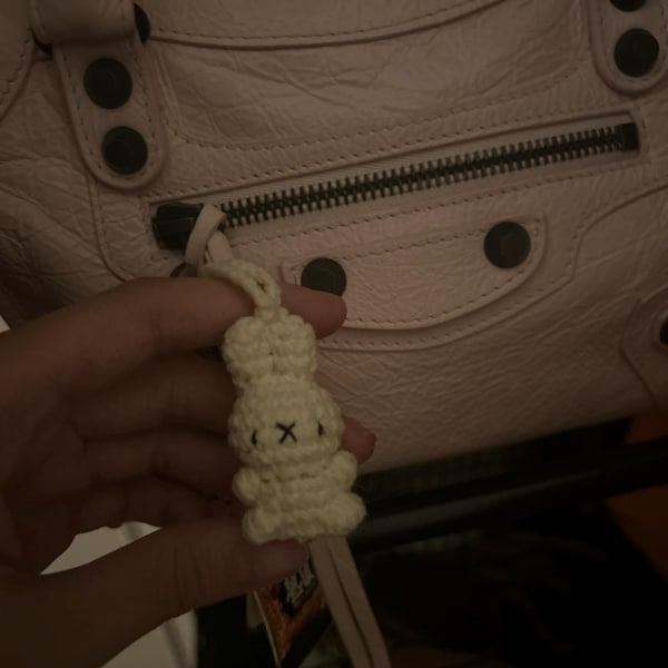 Cute Mini Miffy Crochet Keychain | Rice Pudding Miffy | Tiny Bunny Bag ...