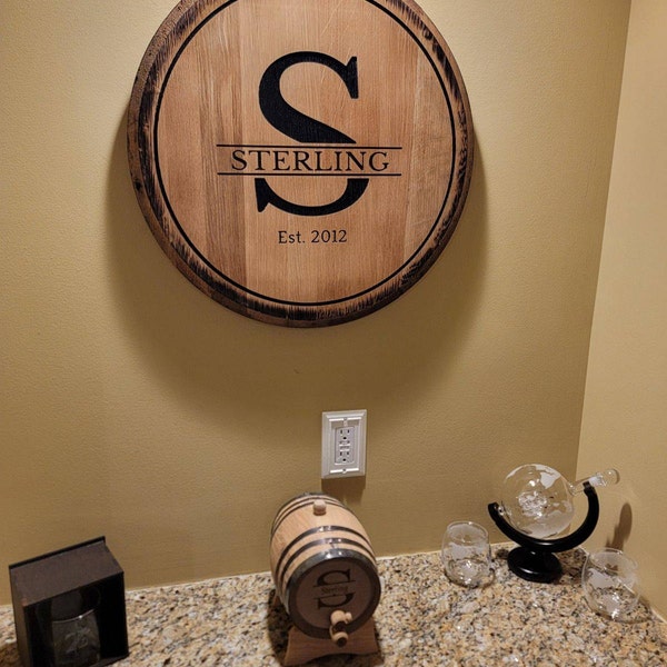 Carved Barrel Head Wedding Guest Book, Personalized Guest Book ...