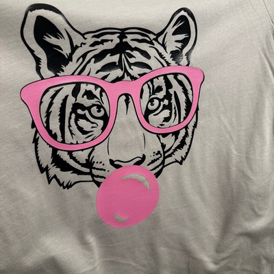 Tiger Svg, Tiger With Glasses Bubble Gum, Cricut, Funny Wild Animal ...