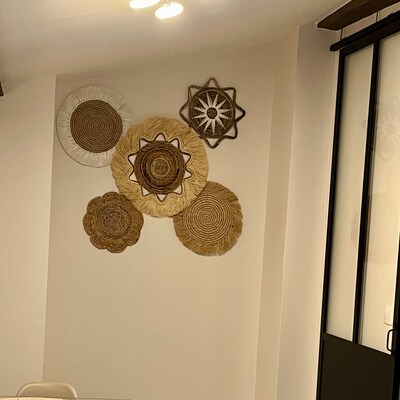 Big Round Rattan Wall Decoration, Rattan Hanging Wall, Rattan Wall Art ...