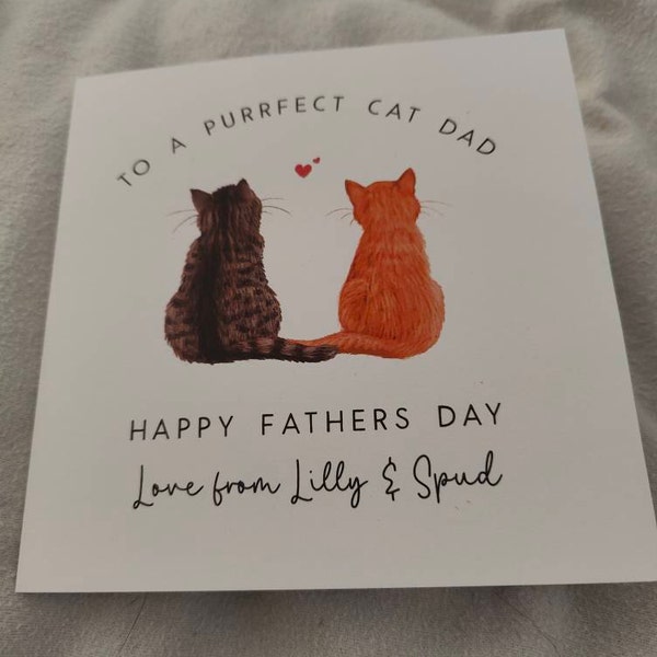Personalised Choose the Cats Father's Day Card, From Two Cats, for Cat ...