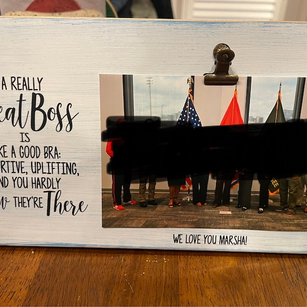 Gift for Boss, A Great Boss is Like a Bra Personalized Picture Frame ...