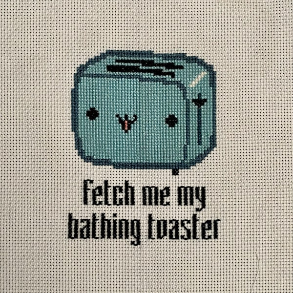 Fetch Me My Bathing Toaster Cross Stitch Pattern, Funny Décor, Kawaii ...