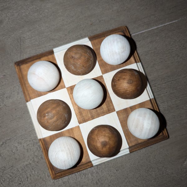 Tic Tac Toe Board, Wooden Tic Tac Toe, Game for the Family, Checkered ...
