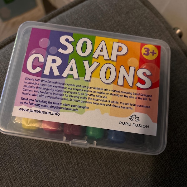 Soap Crayons: 6 Vibrant Colors, Bath Tub Art for Kids. Easy to Clean ...