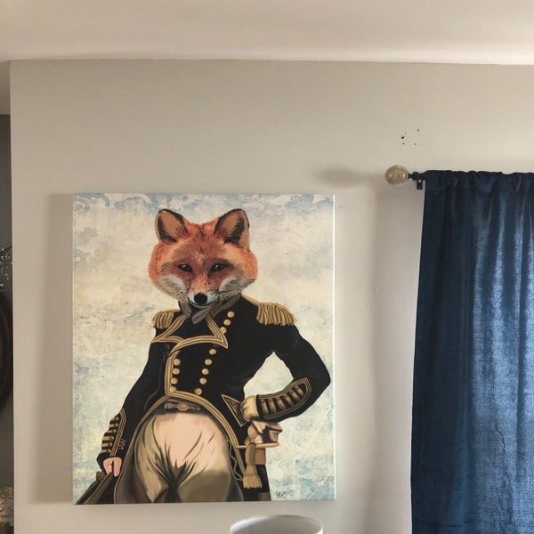 Admiral Fox Full Fox Print Fox Painting Art Print Acrylic Painting ...