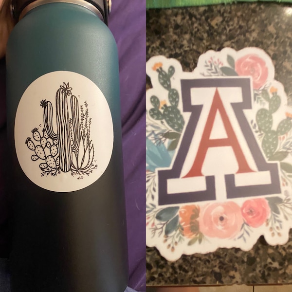 U of A Stickers-vinyl Stickers- Watercolor Vinyl Sticker-uofa Decor ...