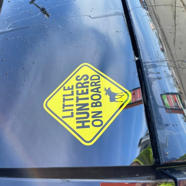 Little Hunters on Board Bumper Sticker | on Board Car Decal | Moose on ...