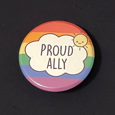 Proud Ally Badge LGBTQ Community Rainbow Pin Gay Pride - Etsy UK