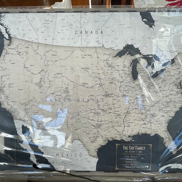 Large USA Push Pin Map | Personalized Travel Map of the US | Executive ...