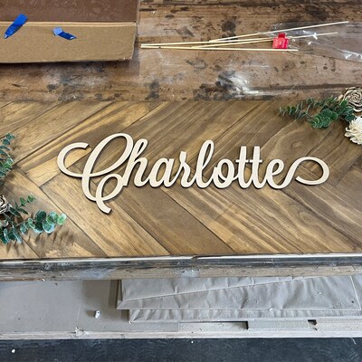 Custom Wood Name Sign Nursery Crib Wall Decor Personalized Baby Name ...