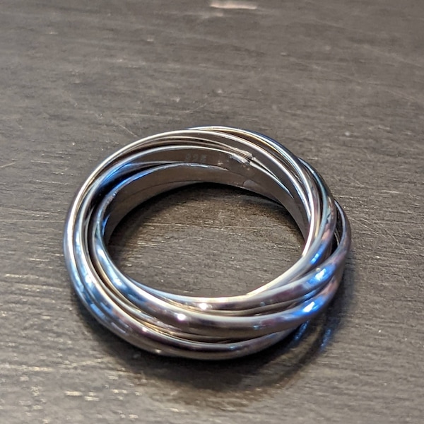 Seven Band Rolling Ring // Seven Day Ring // 925 Sterling Silver ...