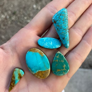 Gorgeous Natural Treasure Mountain Turquoise Oval Cabochon - Etsy