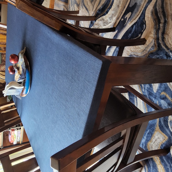 PADDED LINEN Tablecloth NOLAN Stain-resistant Custom Size Fitted ...
