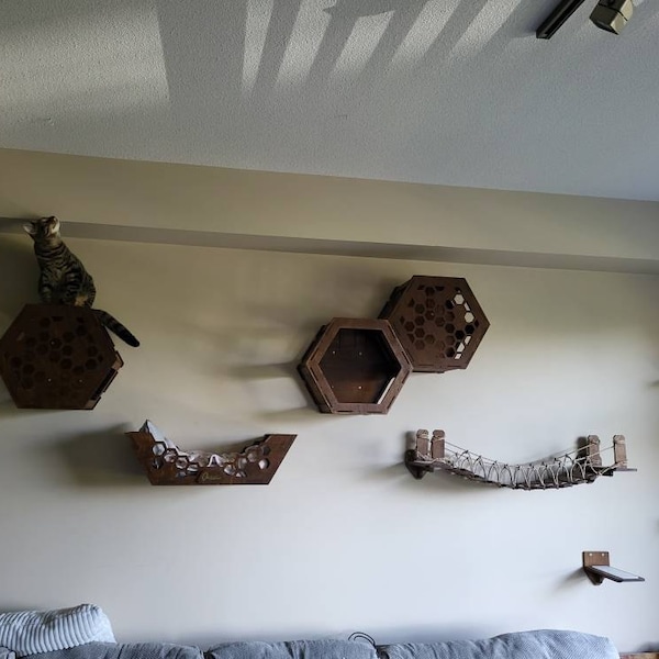 Cat Wall Furniture, Modern Cat Wall Shelves, Cat Wall Bed, Cat Bridge ...