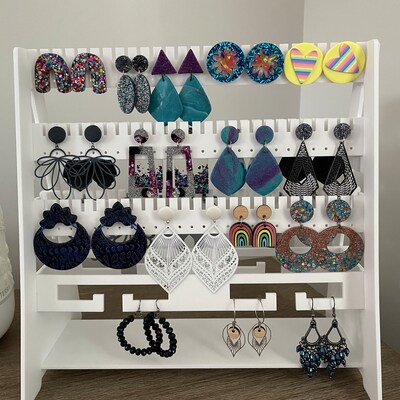 Double Sided Earring Holder Large Matt Black Acrylic - Etsy