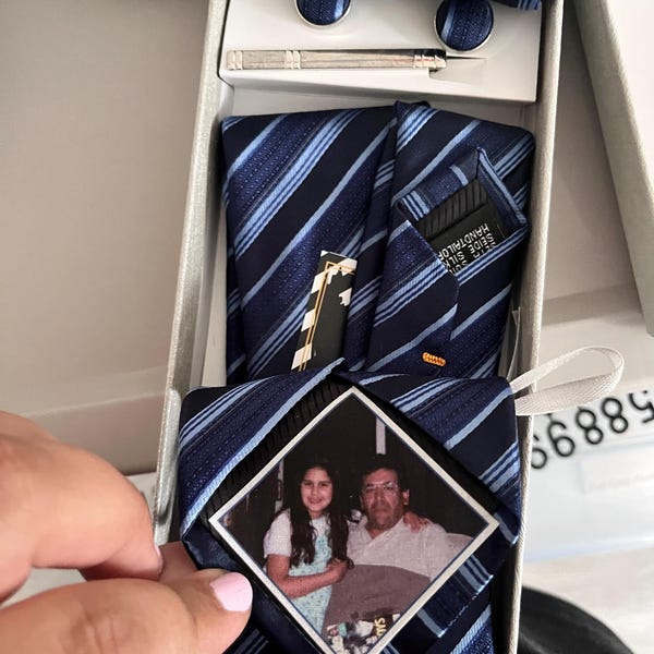 Dad Tie Label PHOTO ONLY, Heart Picture Tie Patch, Father of the Bride ...