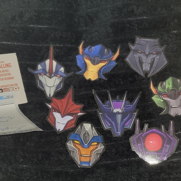 Transformers Prime Decepticon and Autobot's Headshots, Handcut Stickers ...