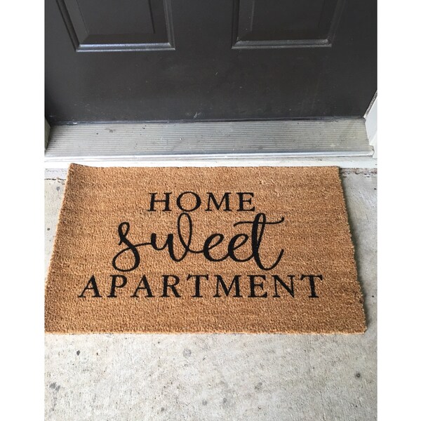 Home Sweet Apartment Welcome Mat Front Porch Decor Cute Doormat Wedding ...