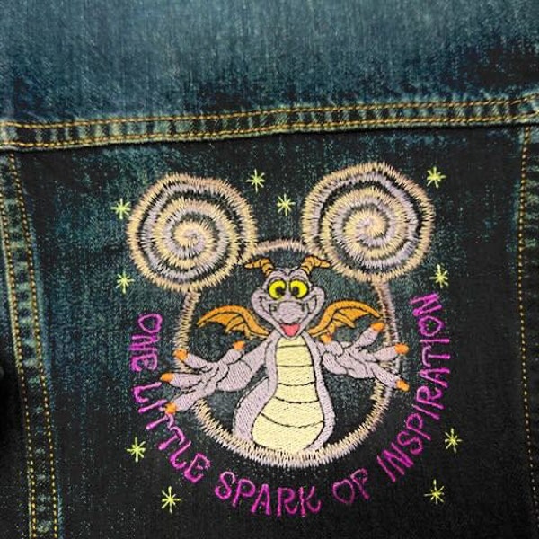 Figment Jumping Out of Tie Dye Mouse Head DIGITAL Embroidery Machine ...