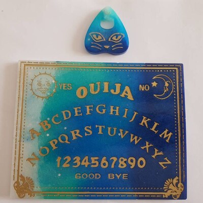 Ghostly Shimmer & Black Handmade Talking Spirit Board W/ Planchette ...