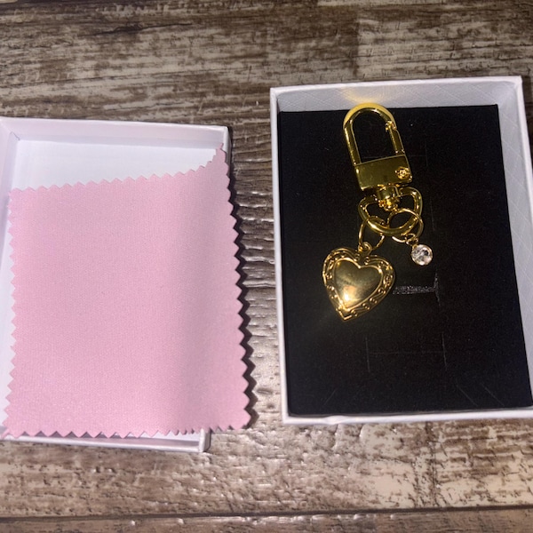 Locket Keychain, Bag Charm, Heart Charm Bag Charm, Personalized ...