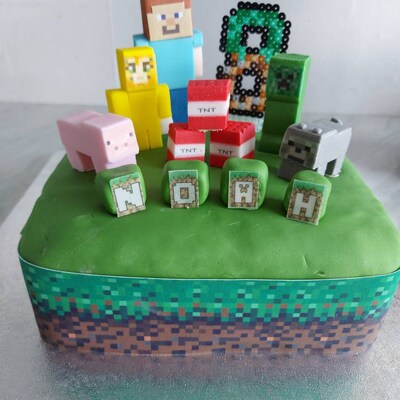 Handmade Minecraft Themed Numbered Cake Toppers 5,6,7,8,9,10,11,12 ...