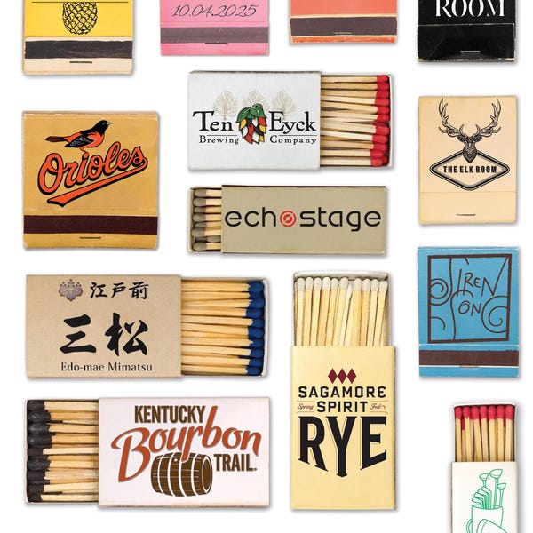 VINTAGE MATCHBOX PRINT, Trendy Matches Poster, Retro Matchbook, Funky ...
