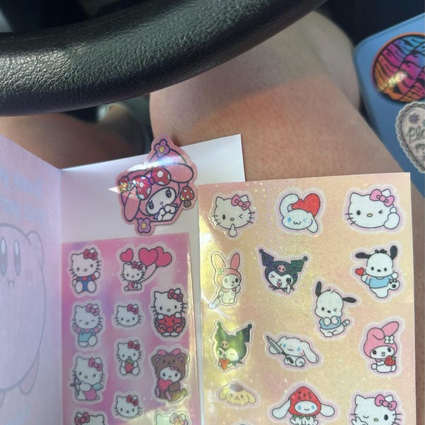 Pink Bubble Sticker, Anime Waterproof Sticker Sheet, Holographic Vinyl ...