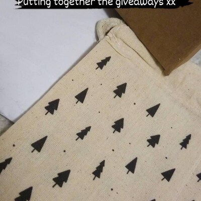 Mini Christmas Trees Cotton Canvas Holiday Party Favor Bags, Cookie ...