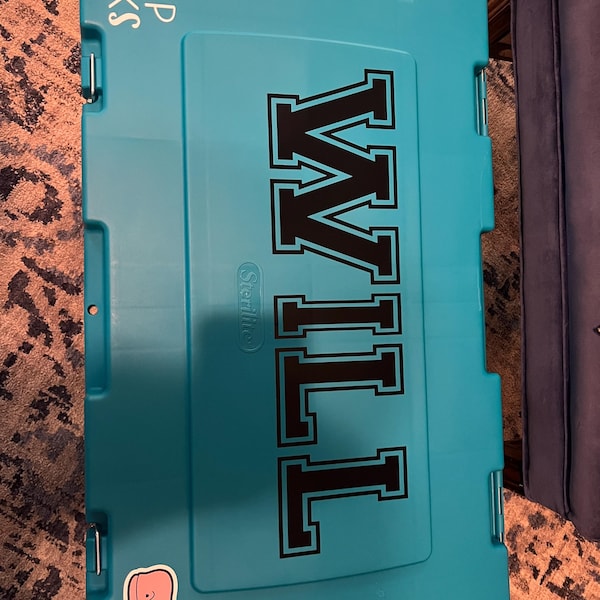 Personalized Camp Trunk Decal Custom Name Decal Brush Lettering Name ...